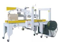 China Automatic Carton Flap Folding Sealing & Strapping All-in-One Machine Carton Sealing & Strapping Machine Tape Carton Sealer for sale