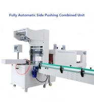 China Fully-automatic side pushing sleeve film shrink packaging machine for mineral water bottles beverage beer cans PE film shrink wrapping for sale