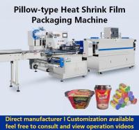 China Fully Automatic CHIC Brand Pillow Heat Shrink Film Packaging Machine for Tableware Bottles Milk Tea & Cosmetic Wrapping for sale