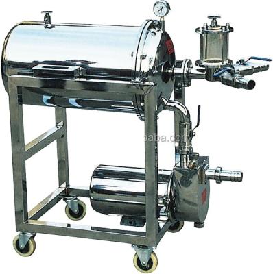 China Moveable sanitary ss304 stainless steel diatomite wine beer filter housing with centrifugal pump for sale