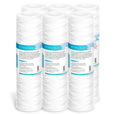China Industrial Filtration 0.5 Micron String Wound Filter Cartridge with 10*10*30cm Size for sale