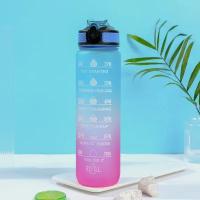 China Leakproof Tritan Water Bottle 32oz Water Bottle With Time Marker BPA Free Ensure You Drink Enough Water For Fitness Gym Camping Outdoor Sports for sale