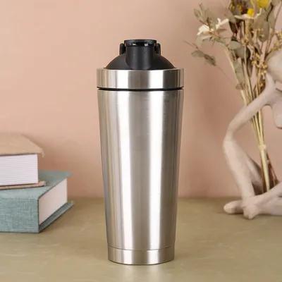 China Protein Shaker Bottle For Protein Mixes Double Wall Vacuum Insulated Stainless Steel Shaker Bottle Small 25oz 739ml Bpa Free for sale