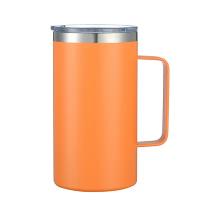 China 12oz Coffee Mug With Handle Double Wall Stainless Steel Insulated Lowball Tumbler Keeping Hot And Cold for sale