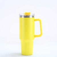 China 40 Oz  Stainless Steel Tumbler With Handle And Straw Reusable Insulated Tumbler Travel Mug Keeps Drinks Cold For Husband Travel Office Gifts for sale