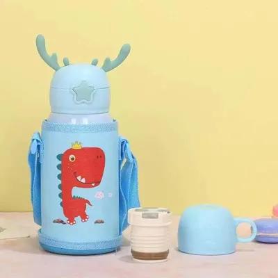 China Stainless Steel 17 Oz Unicorn Cups For Kids Cute Insulated Water Bottle With Straw Strap Leak-Proof Flask For Boys And Girls for sale