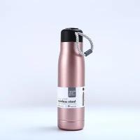 China Eco Friendly Stainless Steel Water Bottle with Strap Lid Triple Layered Vacuum Insulated and Reusable for Direct Drinking for sale