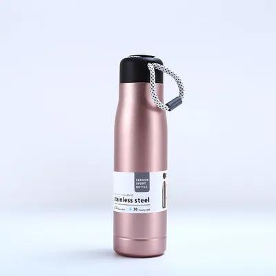 China Eco Friendly Stainless Steel Water Bottle with Strap Lid Triple Layered Vacuum Insulated and Reusable for Direct Drinking for sale
