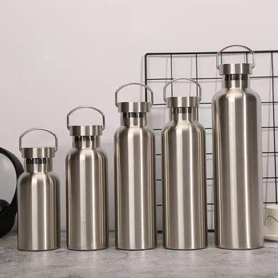 China Gradient Stainless Steel Water Bottles 20 Ounce Vacuum Insulated Double Wall Travel Bottle With Leak Proof Lid Of Handle Metal Reusable Standard Mouth Flask Thermoses For School Hikers Gift for sale