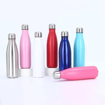 China 17oz Stainless Steel Water Bottles Vacuum Insulated Water Bottles Double Walled Powder Coated Reusable Metal Sports Water Bottles Keep Drinks Hot And Cold Sky Light Blue for sale