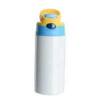 China 12oz Kids Sublimation Tumbler 8 Pack Kids Sublimation Tumbler Blank With One-Click Pop-Up Straw And Handle For Heat Transfer Children Sublimation Cups For Milk Soda Juice Drinks for sale