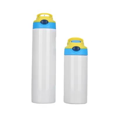 China 12 OZ Sublimation Straw Sippy Cup Blank Tumblers Double Wall Vacuum Insulated Mixed Color Thermoses Stainless Steel Water Bottles For School for sale