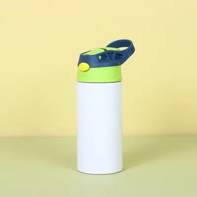 China 12oz Sublimation Blanks Sippy Cup Sublimation Tumblers For Kids Stainless Steel Insulated Toddler Water Bottle With Leak-Proof Straw Lid And Handle for sale
