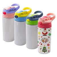 China 12oz Sublimation Blanks Sippy Cup Sublimation Tumblers For Kids Stainless Steel Insulated Toddler Water Bottle With Leak-Proof Straw Lid And Handle for sale