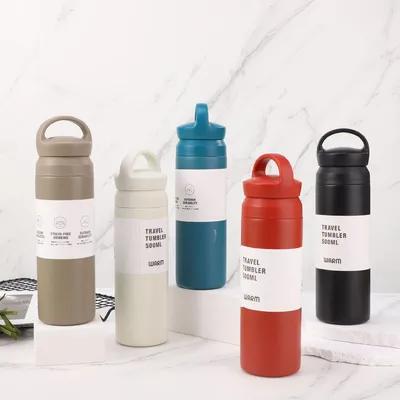 China 500ml Tumbler Handle Custom Water Bottle Sports Design Style Hot Cold Thermal Insulation Personalized Bottle for sale