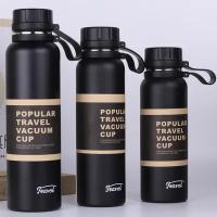 China Custom Double Wall Vacuum Stainless Steel Water Bottle Tumbler With Lids Featuring Logo Design for sale