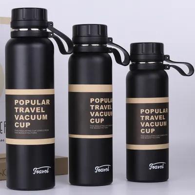 China Custom Double Wall Vacuum Stainless Steel Water Bottle Tumbler With Lids Featuring Logo Design for sale