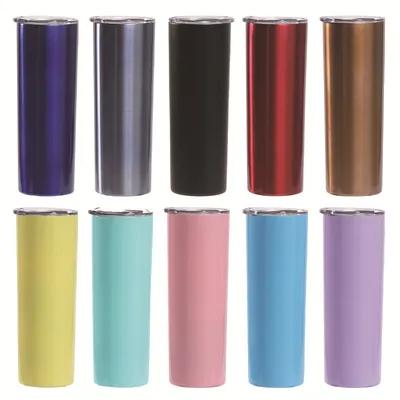 China 20 Oz Skinny Sublimation Blanks Stainless Steel Skinny Tumbler With Lid And Straw Double Wall Vacuum Insulated Sublimation Tumblers for sale