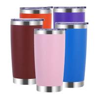 China Insulated Water Bottles 20oz 304 Stainless Steel Water Tumbler With Lid Reusable Water Bottle Keep Hot For Sports Gym Travel for sale