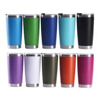 China Wholesale 20oz Double Wall Vacuum Insulated Tumbler Stainless Steel Car Travel Coffee Mugs With Lids for sale