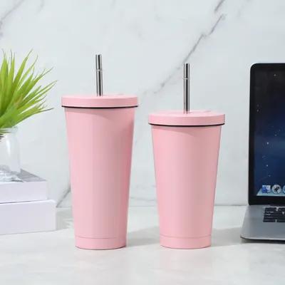 China 25 Oz Double Walled Travel Mug For Hot Cold Drinks Stainless Steel Insulated Coffee Cup With Splash-Proof Lid Metal Straw for sale