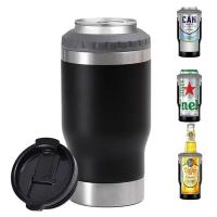 China Customized Insulated Skinny Double Walled Stainless Steel Cup Holder Metal Beer Can Holder For Slim Beer Eco Friendly Stylish And Elegant for sale