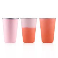 China Leak Proof Single Wall Stainless Steel Cup Color Changing Insulated Iced Coffee Tumbler With Straw Easy To Store For Family Dinner Or Outdoor Activities for sale