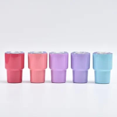 China 3oz Mini Tumbler Shot Glass With Straw And Lid , 24 Pack Stainless Steel Sublimation Shot Glasses For Wedding Party Whiskey Cocktail Bar With Straw And Lid for sale