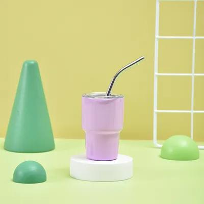 China Cute Shot Glasses With Straw 2 Oz , Mini Shot Tumbler With Lid And Straw , Kawaii Insulated Tumblers For Espresso Coffee Spirits Cute Stuff Funny Gifts for sale