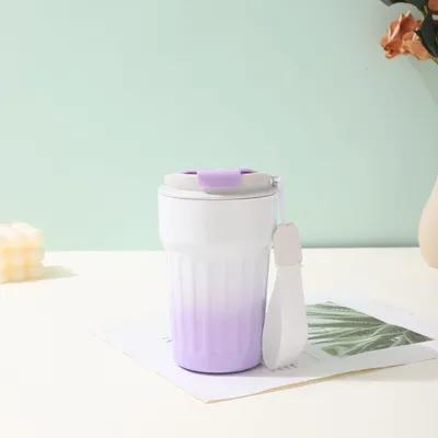 China 380ml Good Price Fashionable Gradient Double Wall Coffee Mug Vacuum Flask For Travel for sale