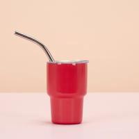 China Mini Shot Tumblers 2OZ White Red Green Shot Glasses With Straws Stainless Steel Xmas Party Cups For Home Bar Tea Coffee Cocktails Drinks Gift Supplies for sale