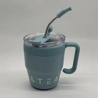China Insulated Travel Mug 1Pcs 480ml Stainless Steel Coffee Cup With Straw Lid Thermos Mug For Hot Cold Drinks Water Tea Milk Office Outdoor Portable Bottle for sale