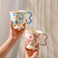 China Butterfly Ceramic Mug with USB Heating Base 300ml for sale