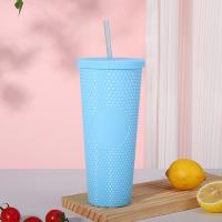China Holiday Icy Lilac Bling Studded Plastic Cold Cup Tumbler 24oz for sale