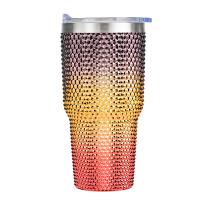 China Car-Mounted Double Layer Plastic Large Capacity 30oz Ice Maker Cup Inner Steel Outer Plastic Water Cup Stainless Steel Durian Cup for sale