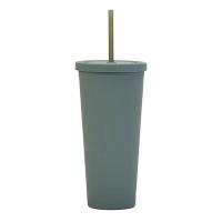 China Durable 24 Pieces Reusable Plastic Tumblers Plastic Smoothie Cups With Lids And Straws Versatile Usage For Picnics Weddings Birthday Parties for sale