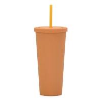 China 450ml 650ml 22oz Plastic Travel Tumbler With Straw And Lid 6 Vibrant Colors Reusable Plastic Coffee Tumbler Eco Friendly Customized Acceptable for sale