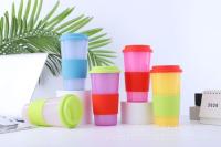China Double-layer Plastic 16oz Coffee Large Capacity Unisex Mug Macaron Color Drink Directly Cup for sale