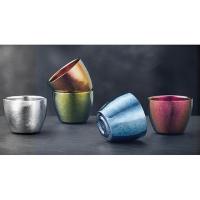 China Dishwasher Safe Titanium Tea Cup Set Hammered Finish 56ml Titanium Coffee Cup Compact Elegance Metal Tea Cup Easy To Clean  100% Recyclable Material for sale