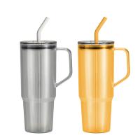 China Customizable 40oz Single-layer Handle Cup Large-capacity Straw Cup Portable Plastic Tumbler For Outdoor And Travel for sale