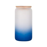 China Sublimation Glass Cans Blanks Frosted 18 OZ With Bamboo Lid And Clear Glass Straw Beer Cans Wide Mouth Jar Tumbler Cups Mugs For Iced Coffee Juice Soda Drinks Beer for sale