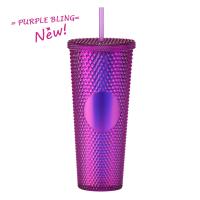 China Factory Direct Supply Double-layer Plastic Straw Cup, Large Capacity Creative 710ml Durian Cup, Prickly Cup, Portable Diamond Cup for sale
