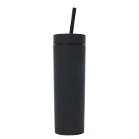 China The Manufacturer's New Cross-border Modern And Simple Frosted Double-layer Plastic Cup Is A Universal And Portable 16OZ Straight Cup for sale