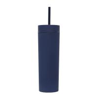 China The Manufacturer's New Cross-border Modern And Simple Frosted Double-layer Plastic Cup Is A Universal And Portable 16OZ Straight Cup for sale