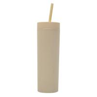 China The Manufacturer's New Cross-border Modern And Simple Frosted Double-layer Plastic Cup Is A Universal And Portable 16OZ Straight Cup for sale