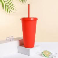 China New Export Straw Cups Large-capacity Frosted Texture Drinking Cups Tea Bar And Catering Supply Portable Cups Factory Wholesale for sale
