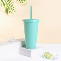 China New Export Straw Cups Large-capacity Frosted Texture Drinking Cups Tea Bar And Catering Supply Portable Cups Factory Wholesale for sale