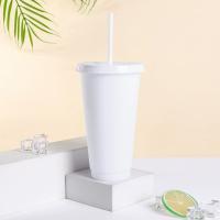 China New Export Straw Cups Large-capacity Frosted Texture Drinking Cups Tea Bar And Catering Supply Portable Cups Factory Wholesale for sale