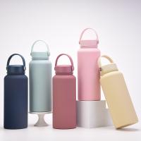 China New Stainless Steel Sports Water Bottle Large-capacity 1L American Wide-mouth Insulated Flask Portable Outdoor Customized Water Cup for sale