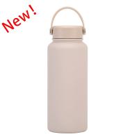 China New Stainless Steel Sports Water Bottle Large-capacity 1L American Wide-mouth Insulated Flask Portable Outdoor Customized Water Cup for sale